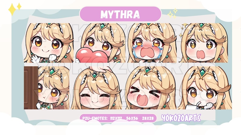 Xenoblade Chronicles - Mythra Chibi Emotes for Twitch/discord/youtube ...