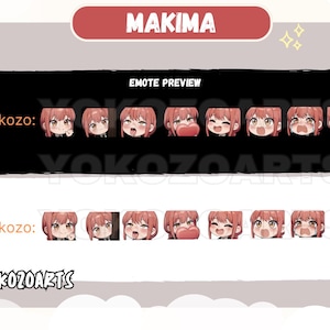 CSM - Makima Emotes, Anime Chibi Emotes, Twitch/discord/youtube Emotes ...