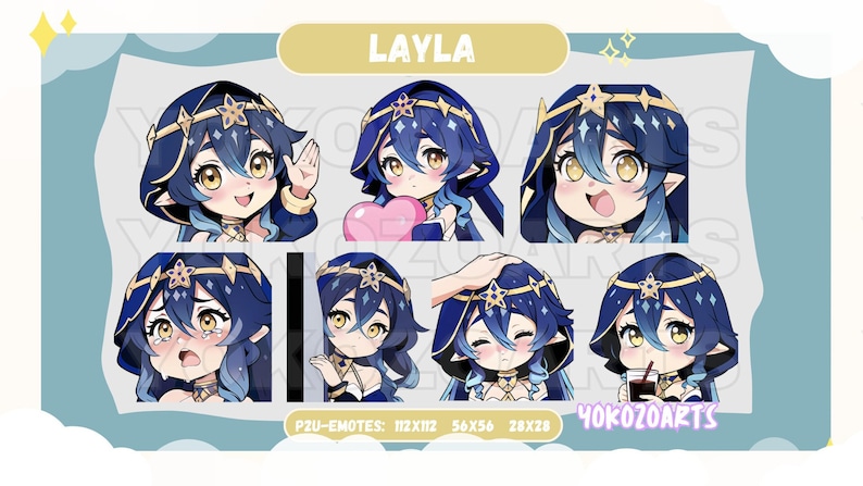 Genshin Impact - Layla Emotes, Ready to Use Cute Chibi Emotes for ...