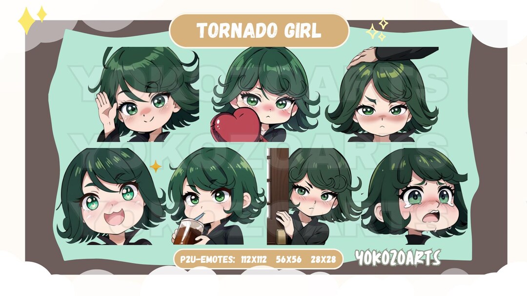 OPM Tornado Girl , Anime Emotes, Chibi Emotes for Twitch/discord ...