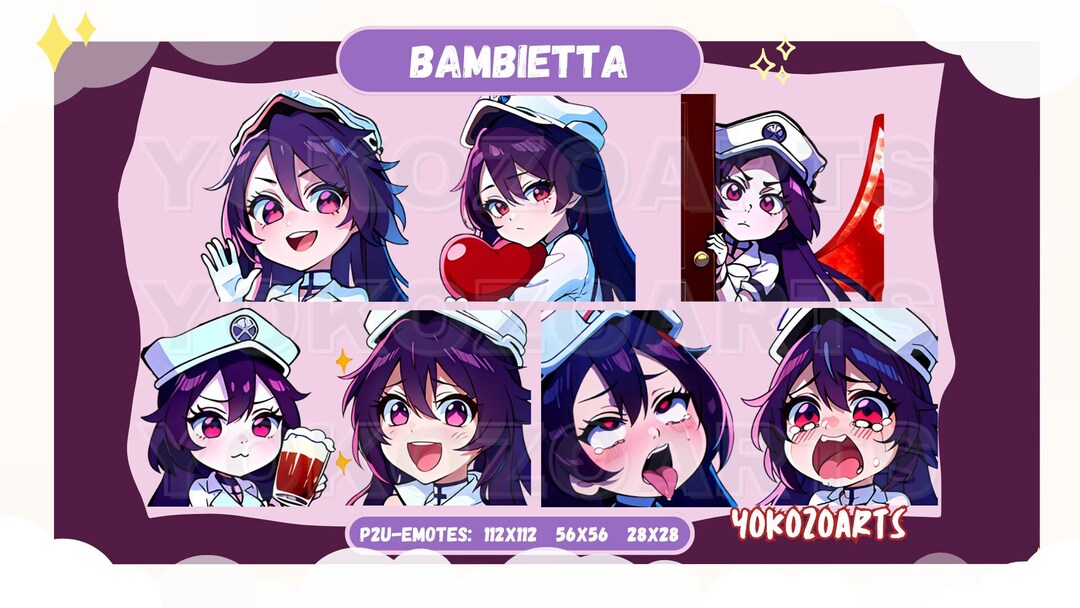 Quincy Purple Hair Anime Girl, Anime Emotes, Chibi Emotes for Twitch ...