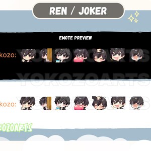 Persona/p5 - Ren/joker, Anime Chibi Emotes for Twitch/discord/youtube ...