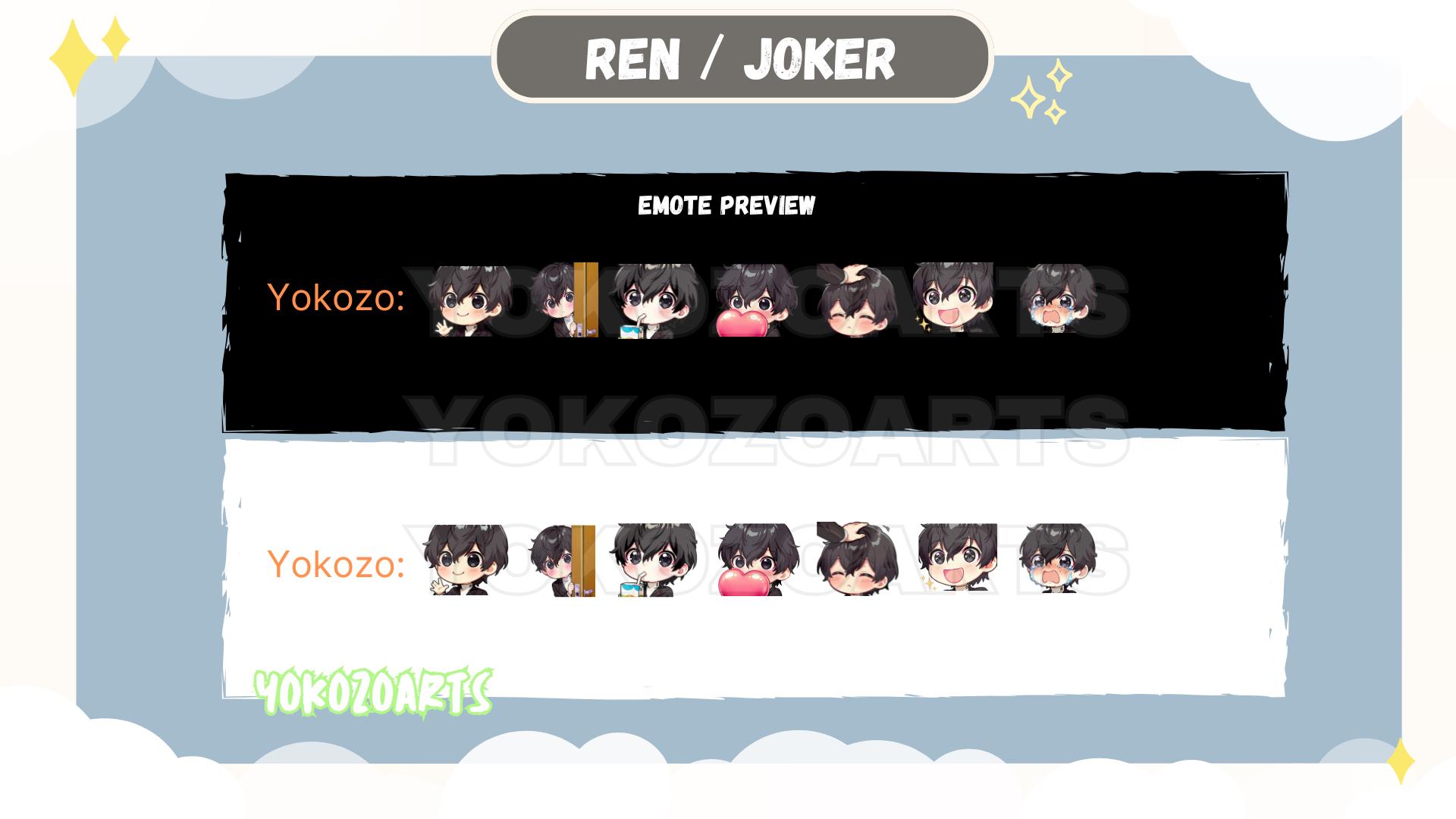 Persona/p5 - Ren/joker, Anime Chibi Emotes for Twitch/discord/youtube ...