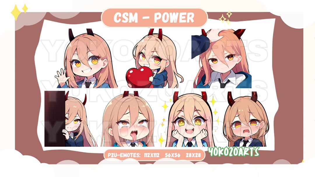 CSM - Power Emotes, Anime Chibi Emotes, Twitch/discord/youtube Emotes ...