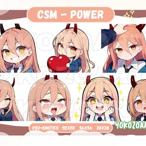 CSM - Power Emotes, Anime Chibi Emotes, Twitch/discord/youtube Emotes ...