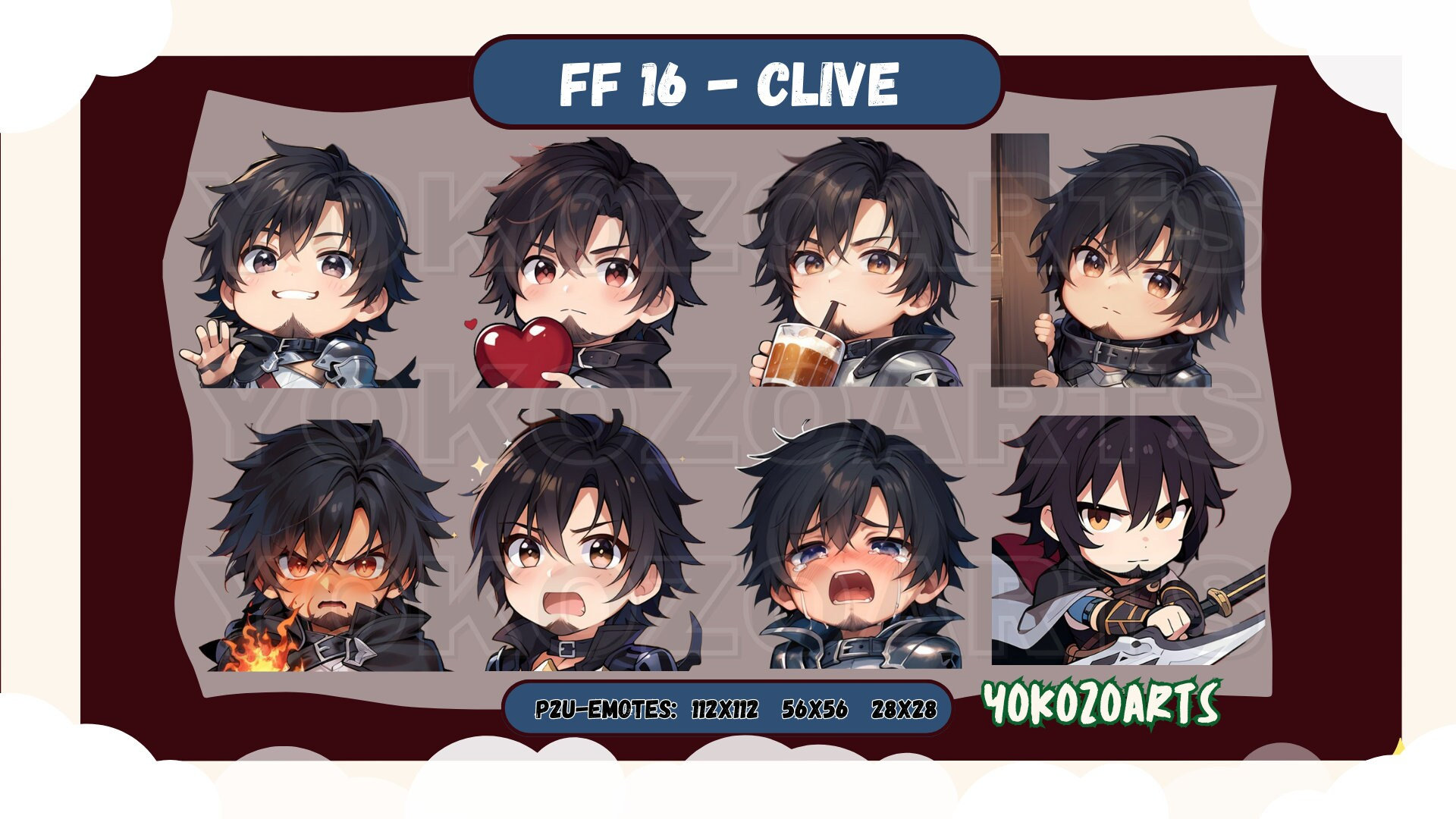 Final Fantasy 16 - Clive Emotes, Anime Emotes, Discord/twitch/youtube ...
