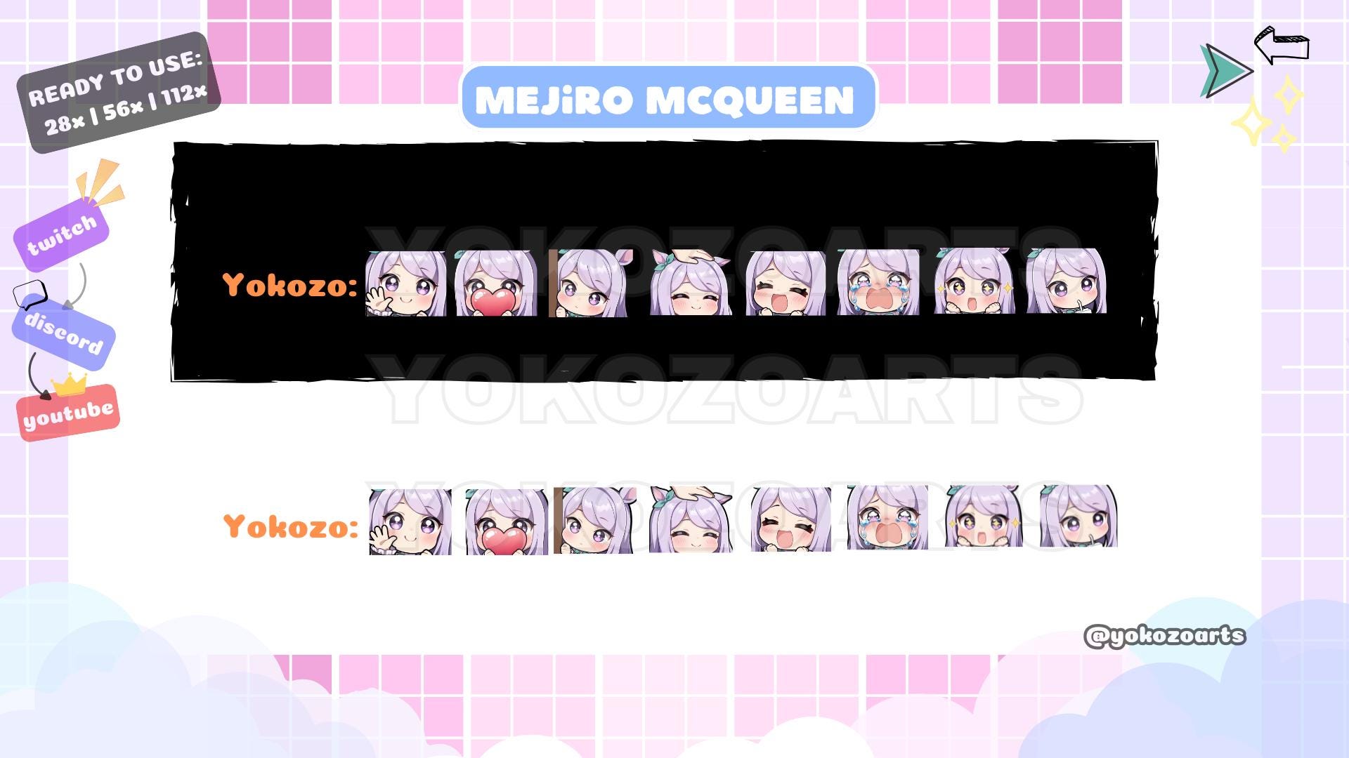 Umamusume - Mejiro Mcqueen Emotes, Chibi Emotes for Twitch/discord ...