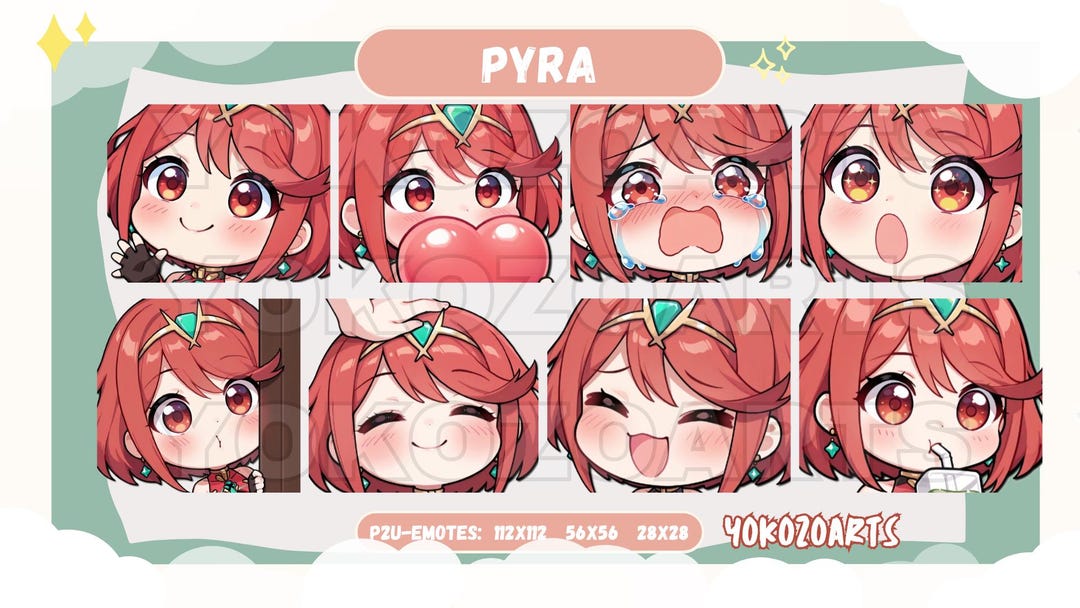 Xenoblade Chronicles - Pyra Chibi Emotes for Twitch/discord/youtube - Etsy