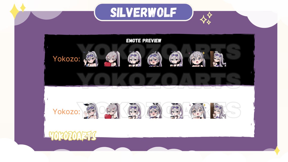 Honkai Star Rail - Silverwolf Emotes, Ready to Use Cute Chibi Emotes ...