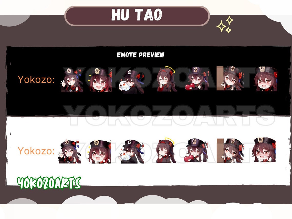 Genshin Impact - Hu Tao Emotes, Ready to Use Emotes for Discord/youtube ...