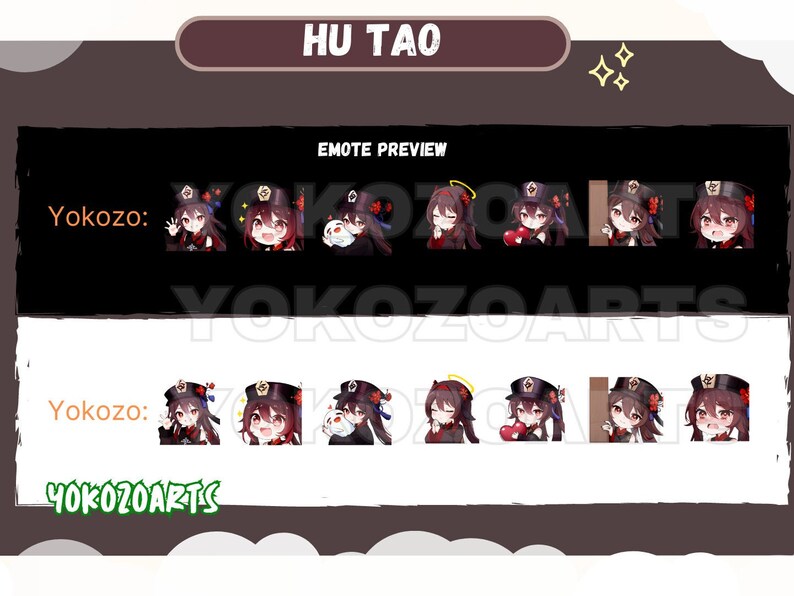 Genshin Impact - Hu Tao Emotes, Ready to Use Emotes for Discord/youtube ...