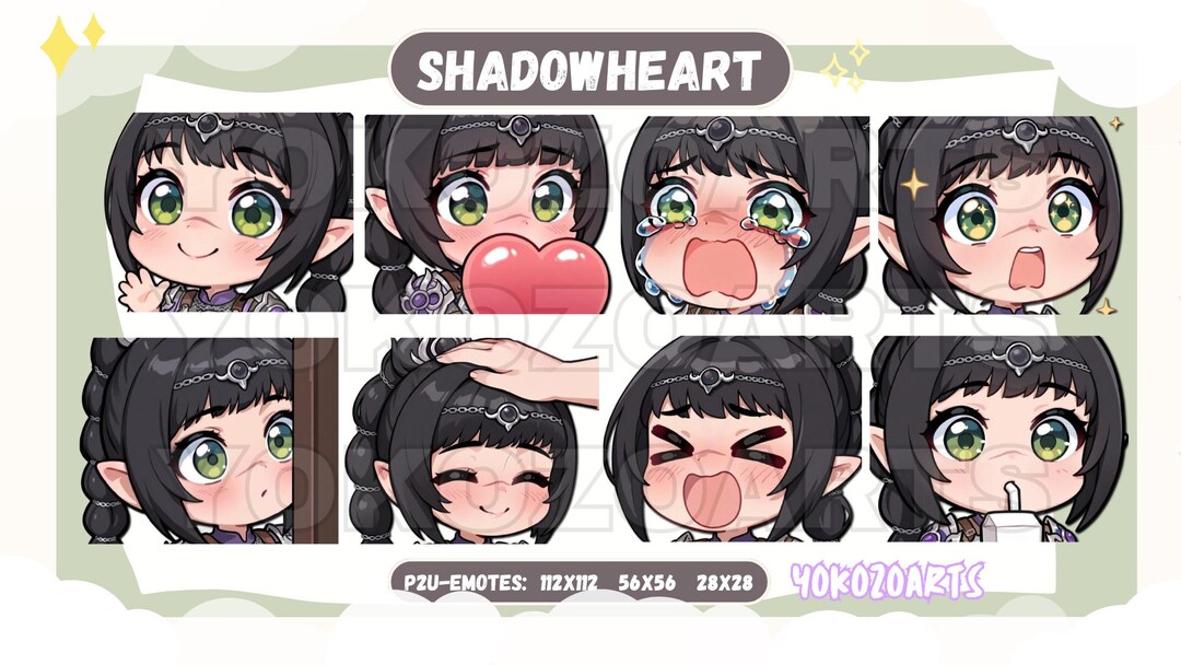 Baldur's Gate 3 - Shadowheart Emotes, Chibi Emotes for Twitch/discord ...