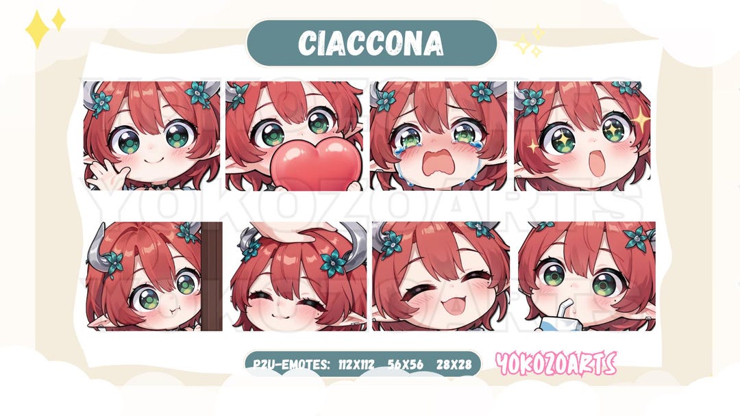 Wuthering Waves - Ciaccona Emotes, Ready to Use Cute Chibi Emotes for ...