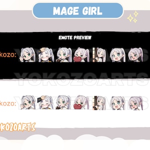 Mage Anime Girl, Anime Emotes, Chibi Emotes for Twitch/discord/youtube ...