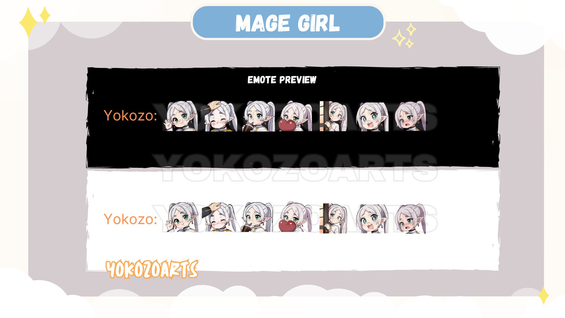 Mage Anime Girl, Anime Emotes, Chibi Emotes for Twitch/discord/youtube ...