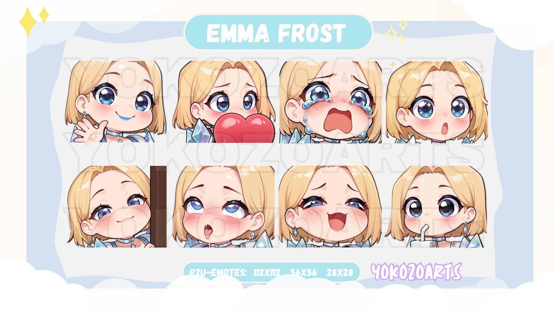Marvel Rivals - Emma Frost Emotes, Chibi Emotes for Youtube/twitch ...