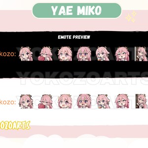 Genshin Impact - Yae Miko Emotes, Ready to Use Cute Chibi Emotes for ...