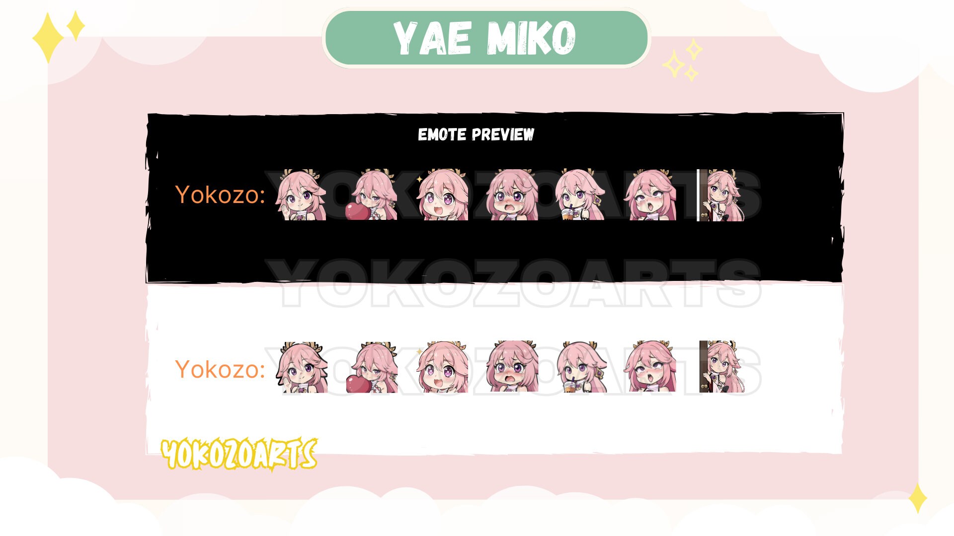 Genshin Impact - Yae Miko Emotes, Ready to Use Cute Chibi Emotes for ...