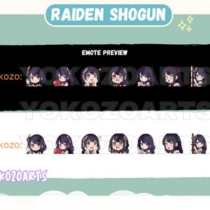 Genshin Impact - Raiden Shogun Emotes, Ready to Use Cute Chibi Emotes ...