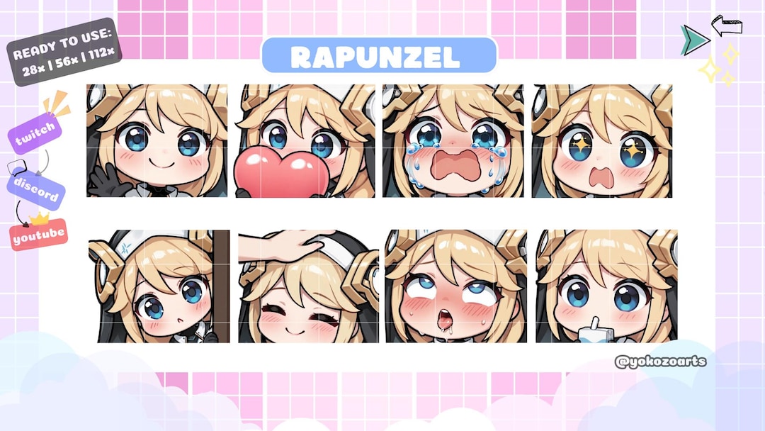 NIKKE: Goddess of Victory - Rapunzel Emotes, P2U Chibi Emotes for ...