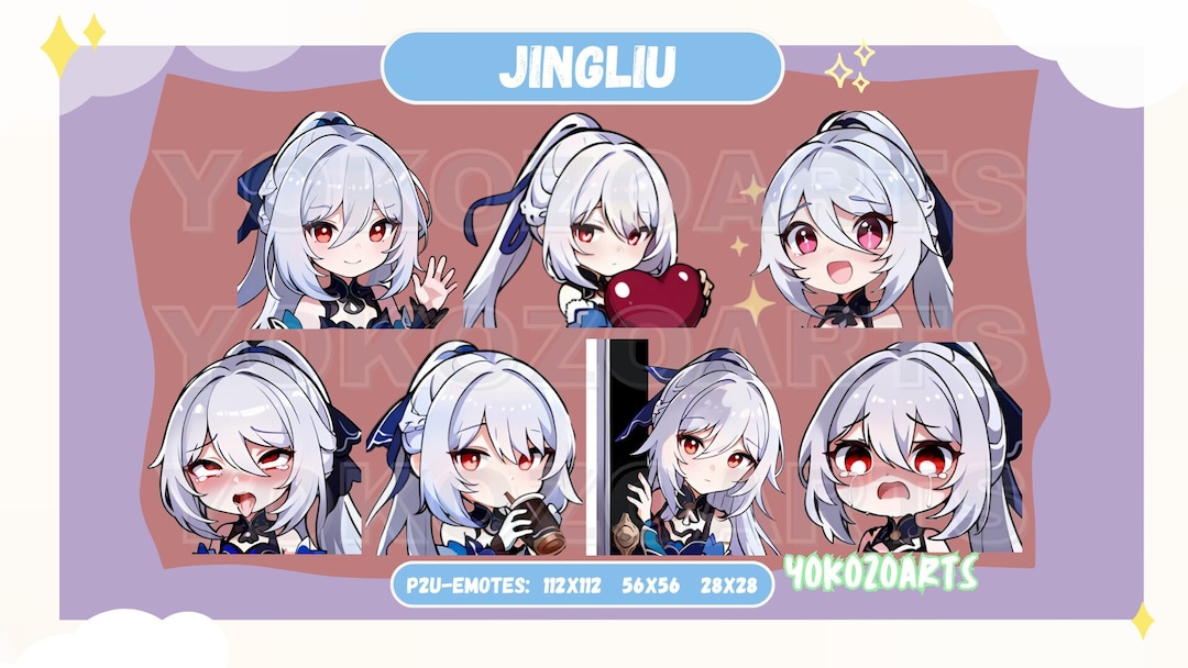 Honkai Star Rail - Jingliu Emotes, Ready to Use Cute Chibi Emotes for ...