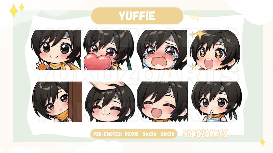 Kingdom Hearts - Yuffie Kisaragi Chibi Emotes for Twitch/discord ...