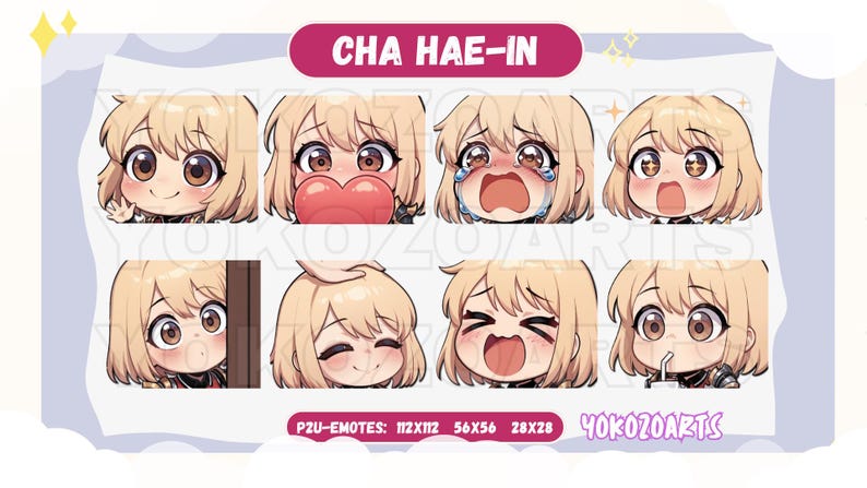 Hunter Cha Hae-in Emotes, Anime Emotes, Chibi Emotes for Twitch/discord ...