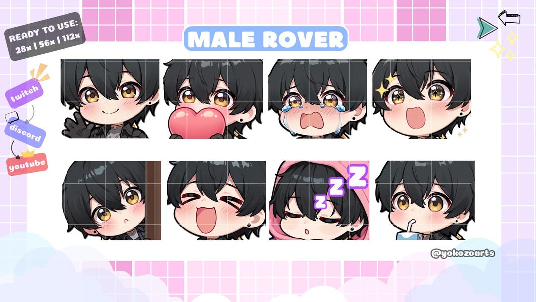 Wuthering Waves - Male Rover Emotes, Ready to Use Cute Chibi Emotes for ...