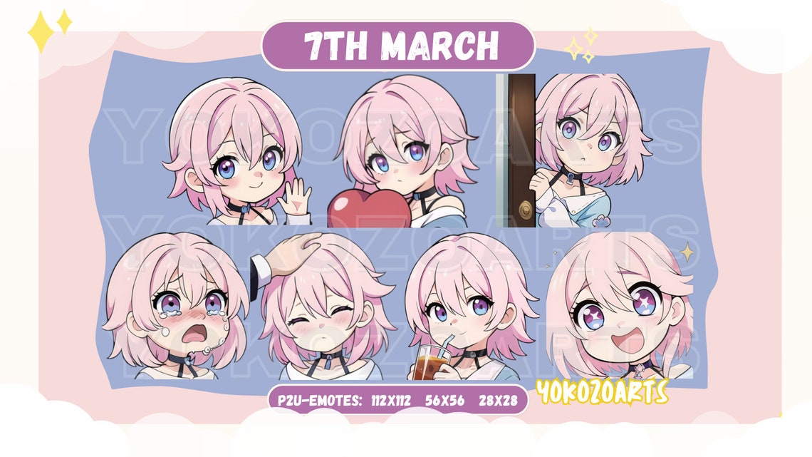 Honkai Star Rail - 7th March Emotes, Ready to Use Cute Chibi Emotes for ...