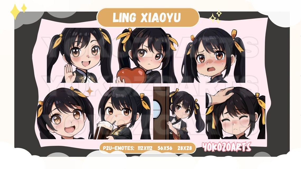 Tekken 8 - Ling Xiaoyu Emotes, Fighter Girl, Chibi Emotes for Twitch ...