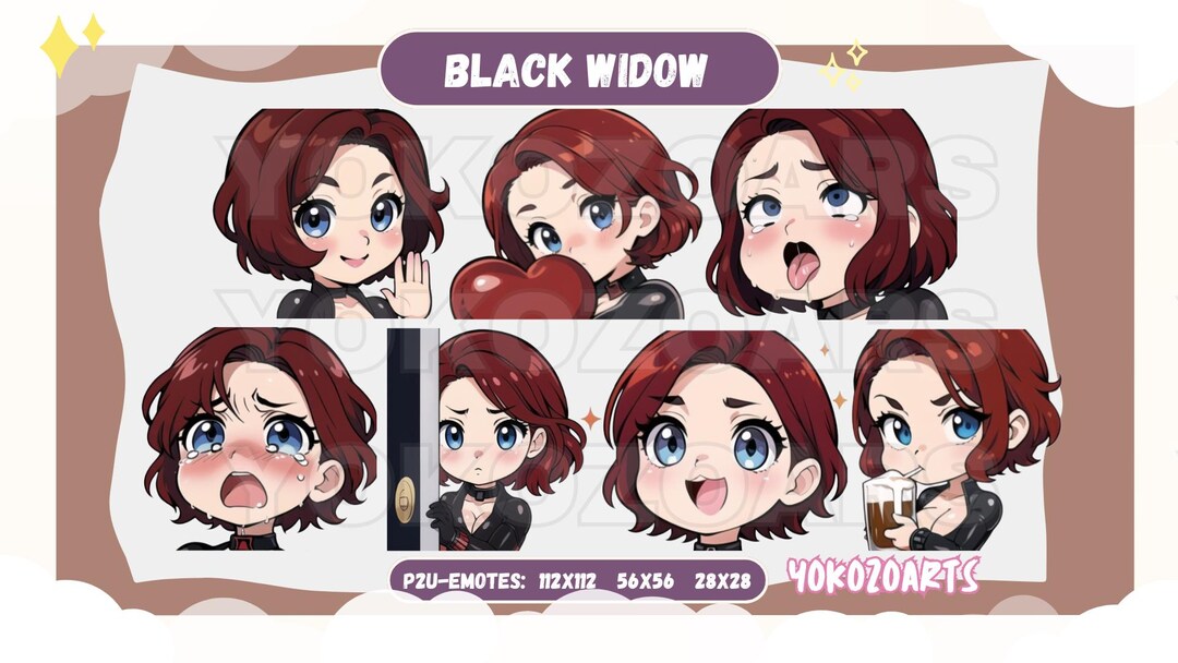 Marvel Rivals - Black Widow Emotes, Chibi Emotes for Youtube/twitch ...