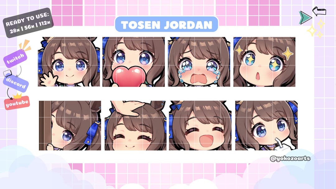 Umamusume - Tosen Jordan Emotes, Chibi Emotes for Twitch/discord ...