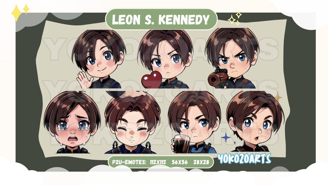 Resident Evil - Leon S. Kennedy Emotes, Anime Emotes, Discord/twitch ...