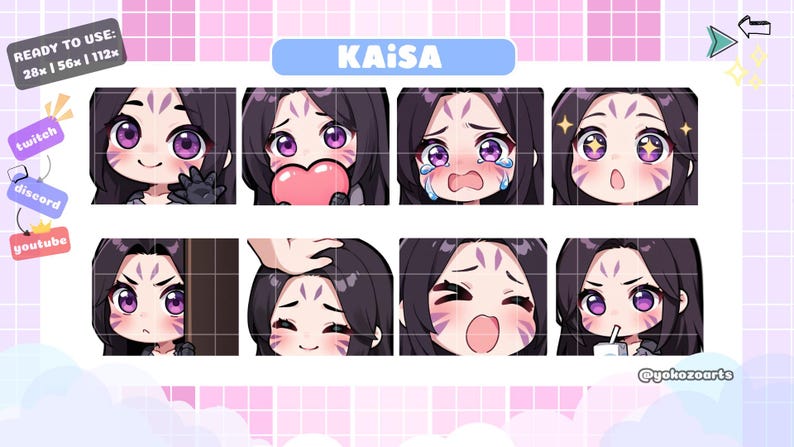 Kaisa Emotes, League of Legends Emotes for Youtube/twitch/discord - Etsy