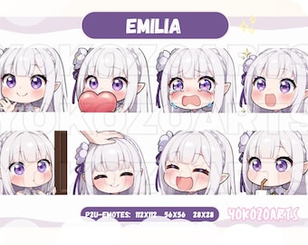 ReZero Emilia Emotes Twitch Emote from Re:Zero Emotes for Twitch ...