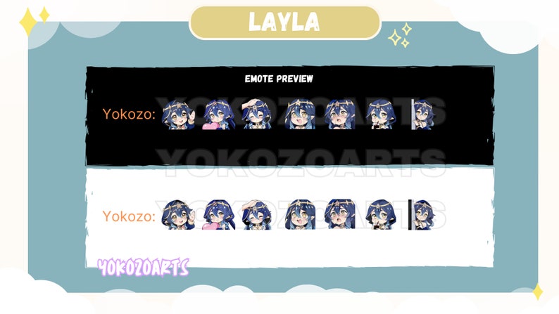Genshin Impact Layla Emotes Ready to Use Cute Chibi Emotes - Etsy