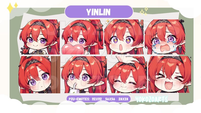 Wuthering Waves - Yinlin Emotes, Ready to Use Cute Chibi Emotes for ...