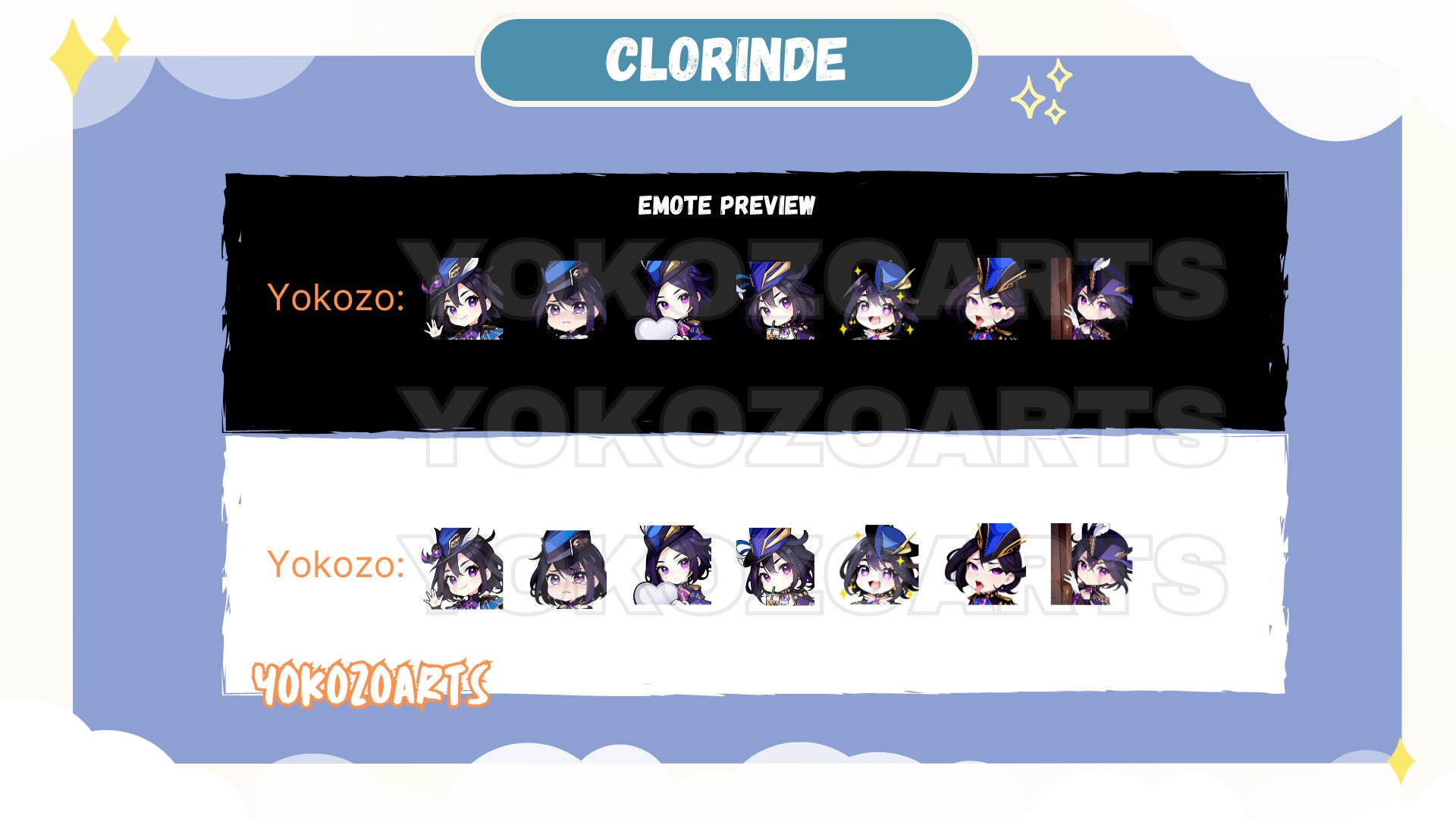 Genshin Impact - Clorinde Emotes, Ready to Use Cute Chibi Emotes for ...