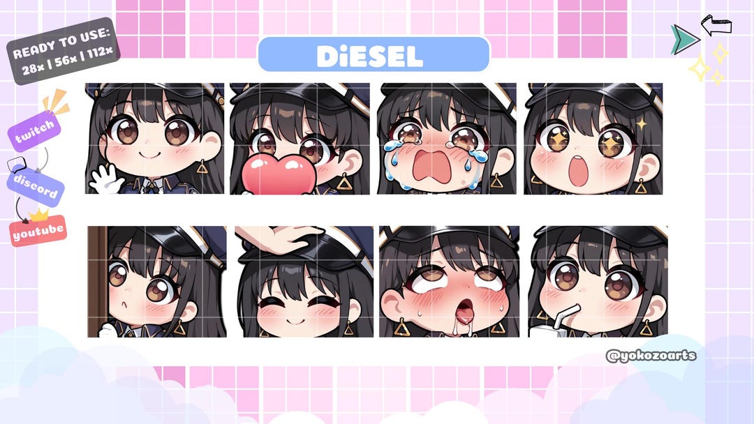 NIKKE: Goddess of Victory - Diesel Emotes, P2U Chibi Emotes for Discord ...
