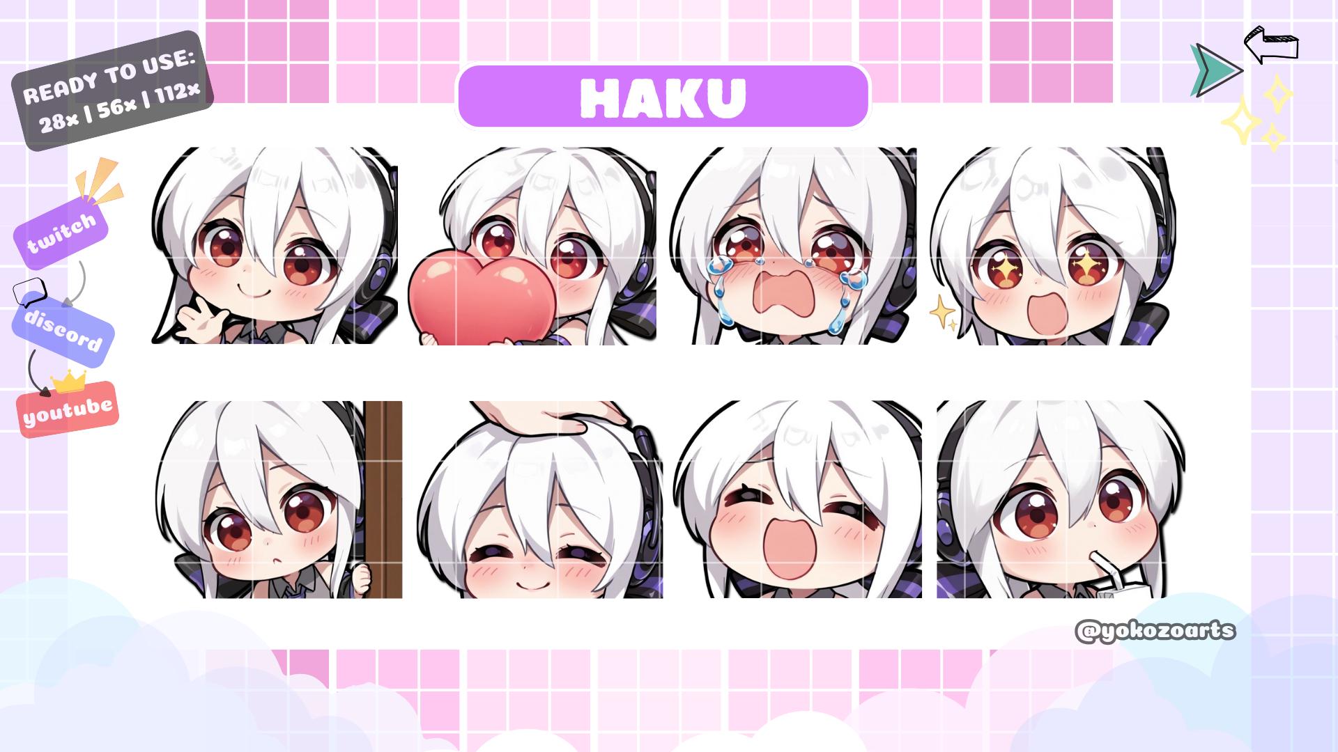 Vocaloid - Yowane Haku Emotes, Chibi Emotes for Youtube/twitch/discord ...