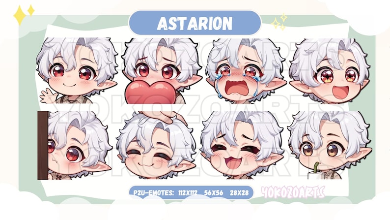 Baldur's Gate 3 - Astarion Emotes, Chibi Emotes for Twitch/discord ...