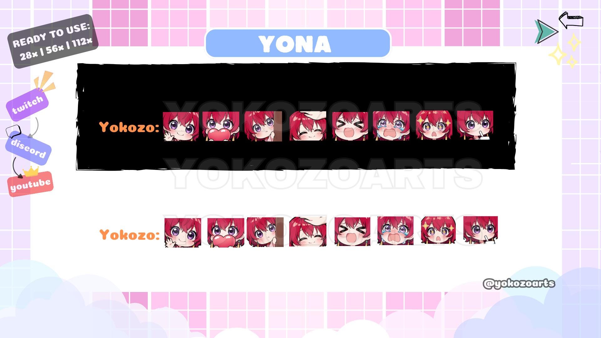 Princess Yona Emotes, Anime Emotes, Chibi Emotes for Twitch/discord ...