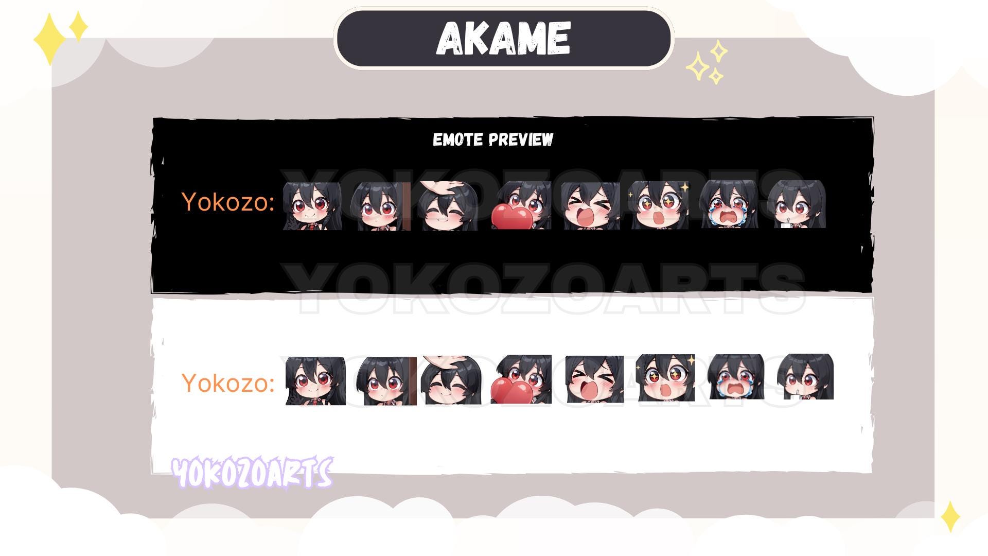 Demon Sword Akame Girl, Anime Emotes, Chibi Emotes for Twitch/discord ...
