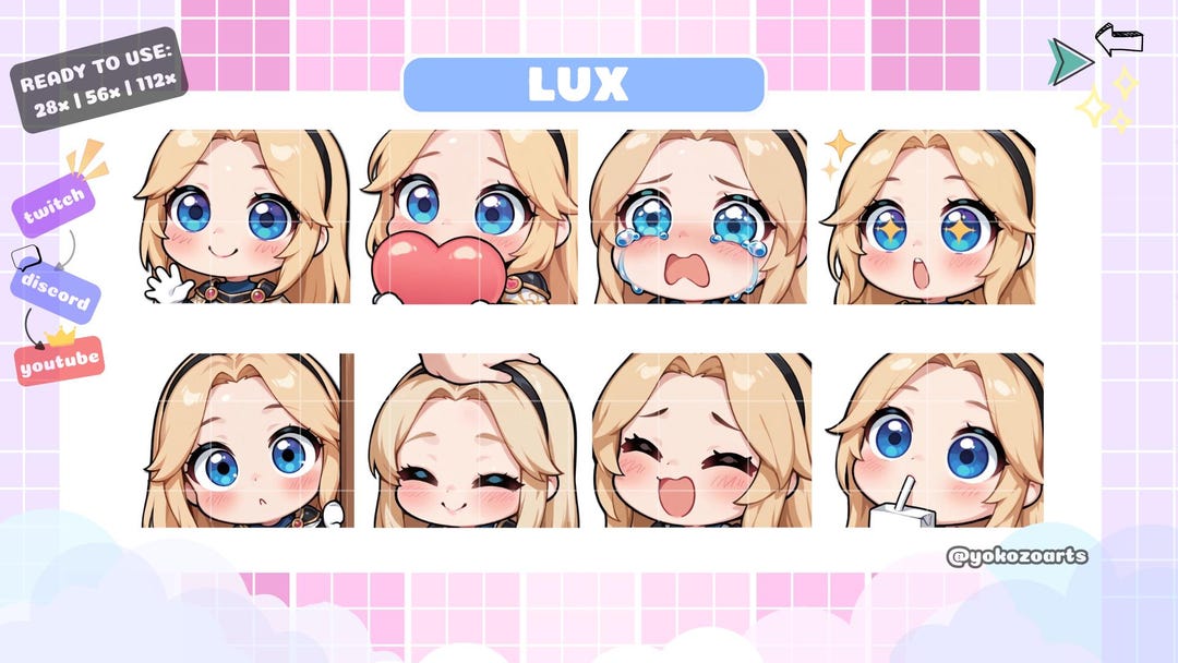 Lux Chibi Emotes, League of Legends Emotes for Youtube/twitch/discord ...