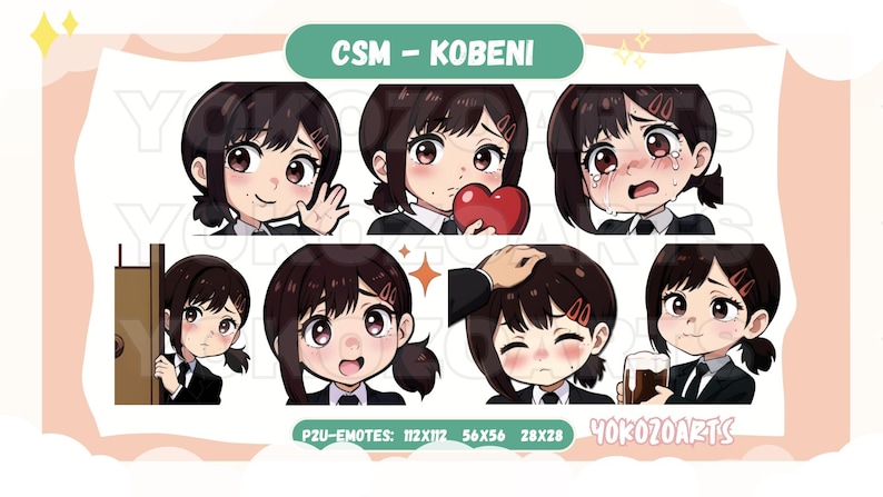 CSM - Kobeni Emotes, Anime Chibi Emotes, Twitch/discord/youtube Emotes ...