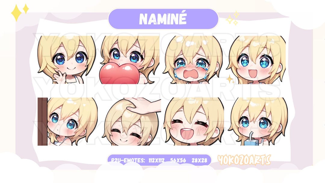 Kingdom Hearts - Naminé Chibi Emotes for Twitch/discord/youtube - Etsy
