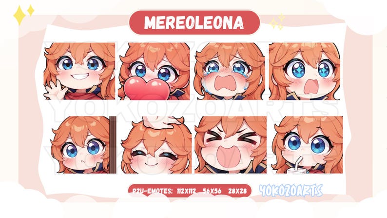 Mereoleona Emotes, Anime Emotes, Chibi Emotes for Twitch/discord ...