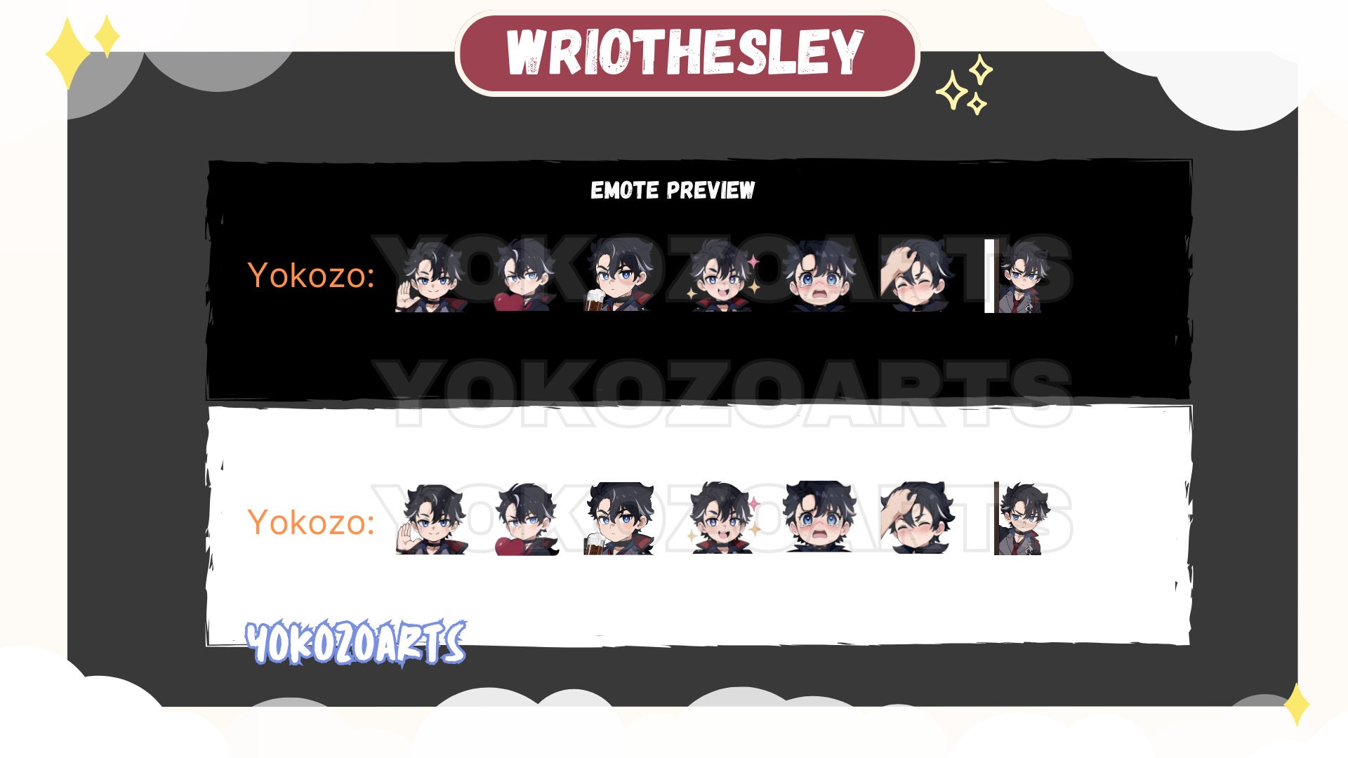 Genshin Impact Wriothesley Emotes, Ready to Use Cute Chibi Emotes for ...