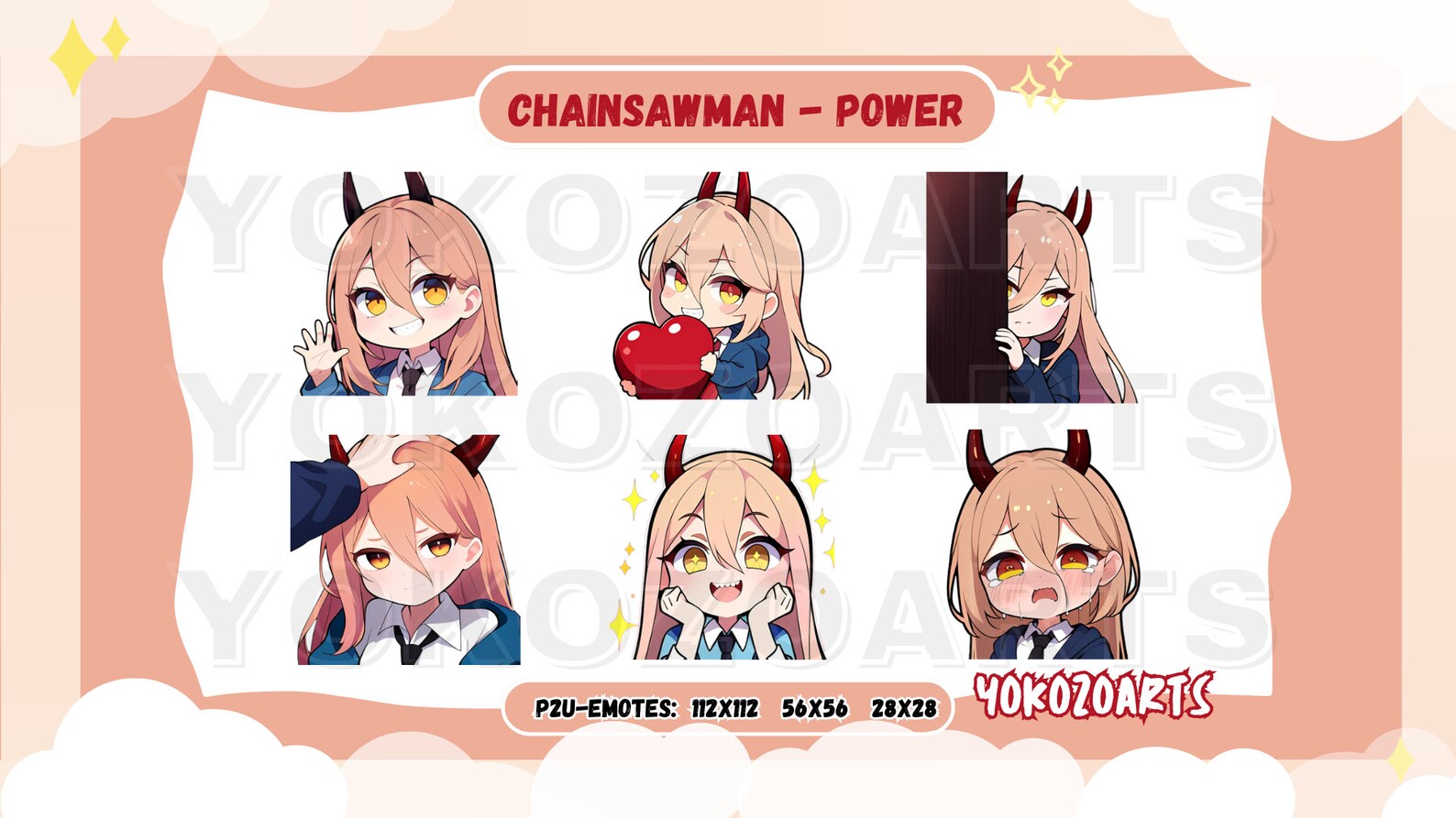 CSM Power Emotes Anime Chibi Emotes Twitch/discord/youtube - Etsy