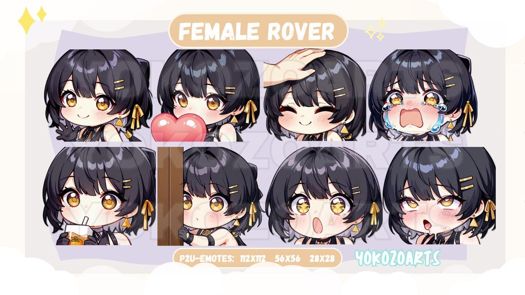 Wuthering Waves - Female Rover Emotes, Ready to Use Cute Chibi Emotes ...